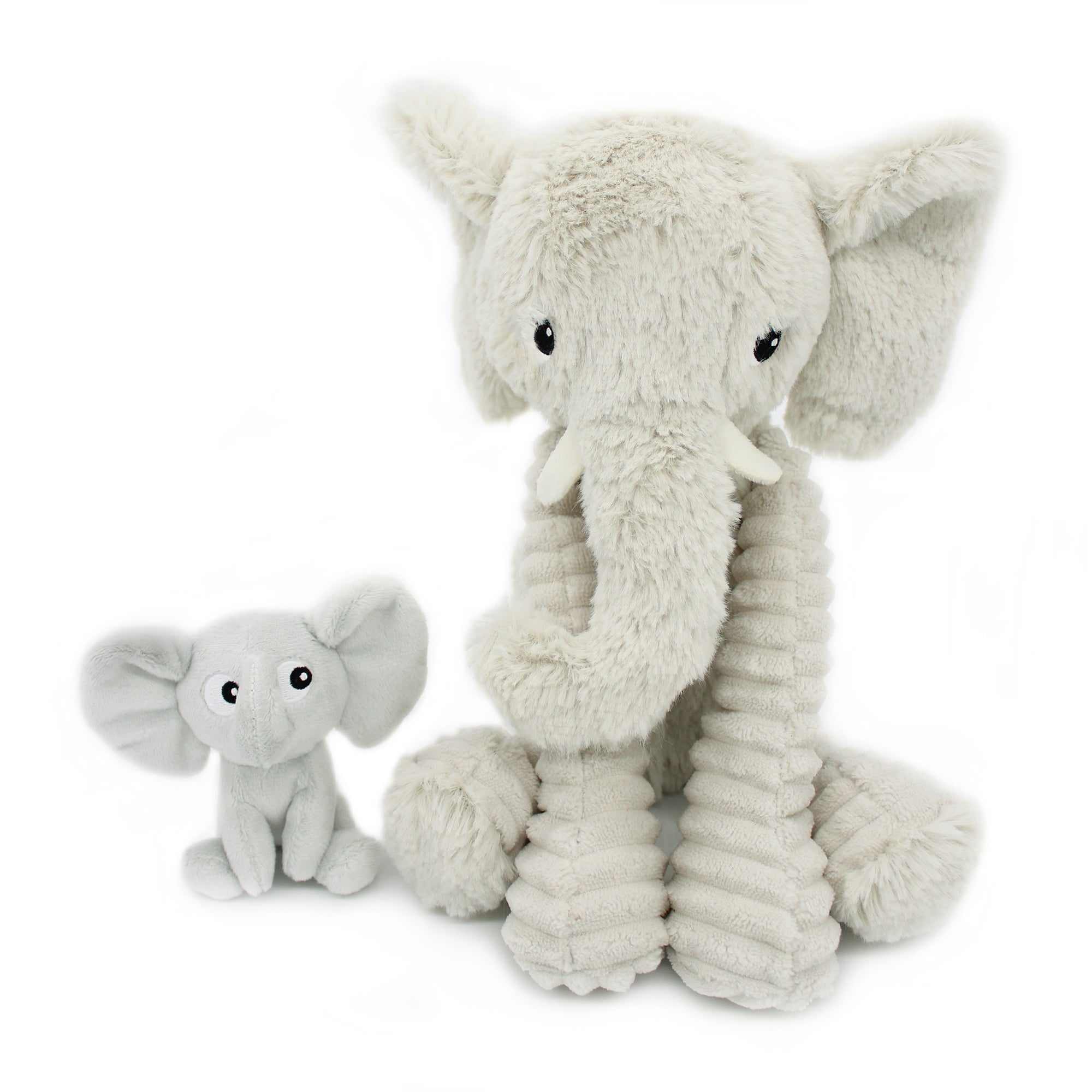Dimoitou grey elephant soft toy mother and her baby - Les Ptipotos ...