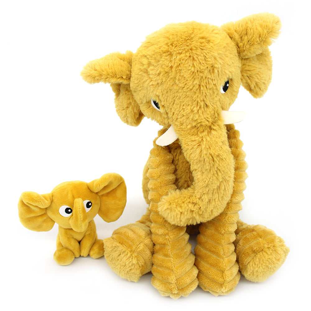 Peluche éléphant Dimoitou maman et bébé jaune moutarde - Les Ptipotos ...