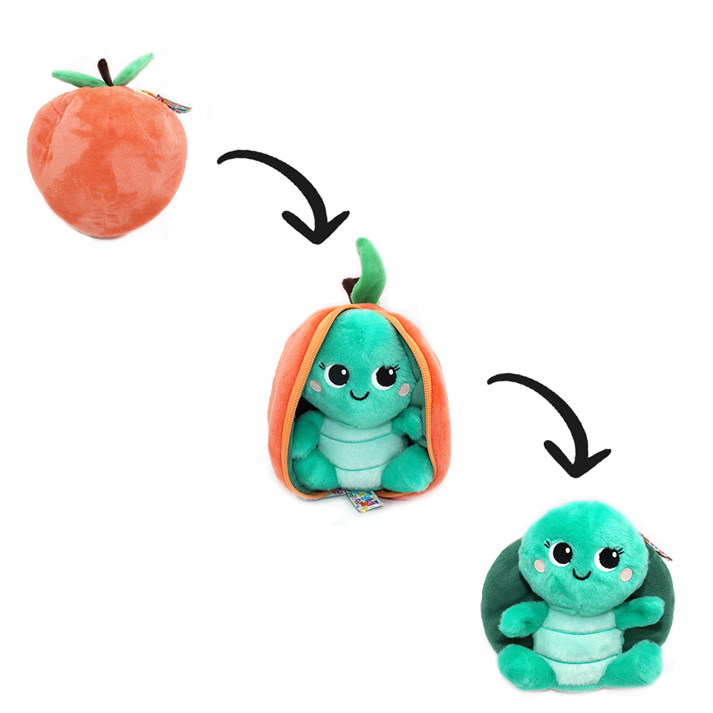 2 in 1 Corvet the turtle/peach plush toy - Flipetz – Les Déglingos