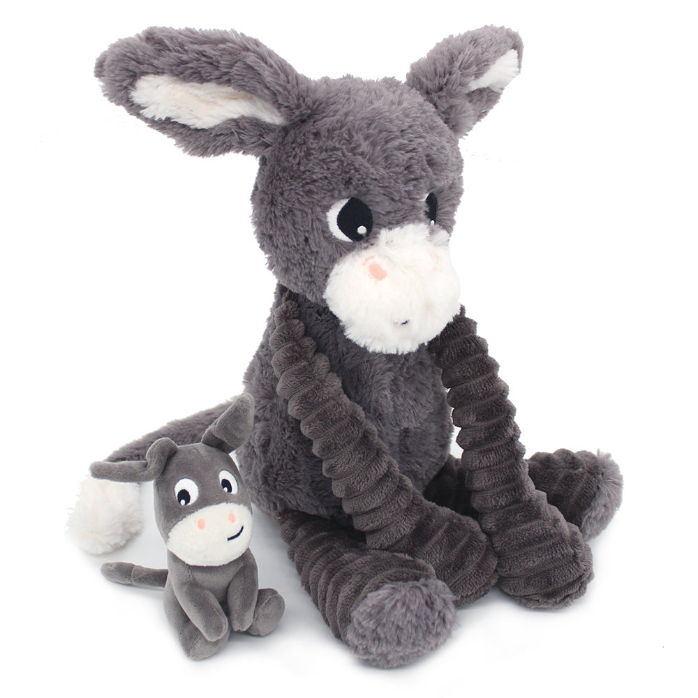 Poitou donkey soft toy mom and her grey baby - Les Ptipotos – Les Déglingos